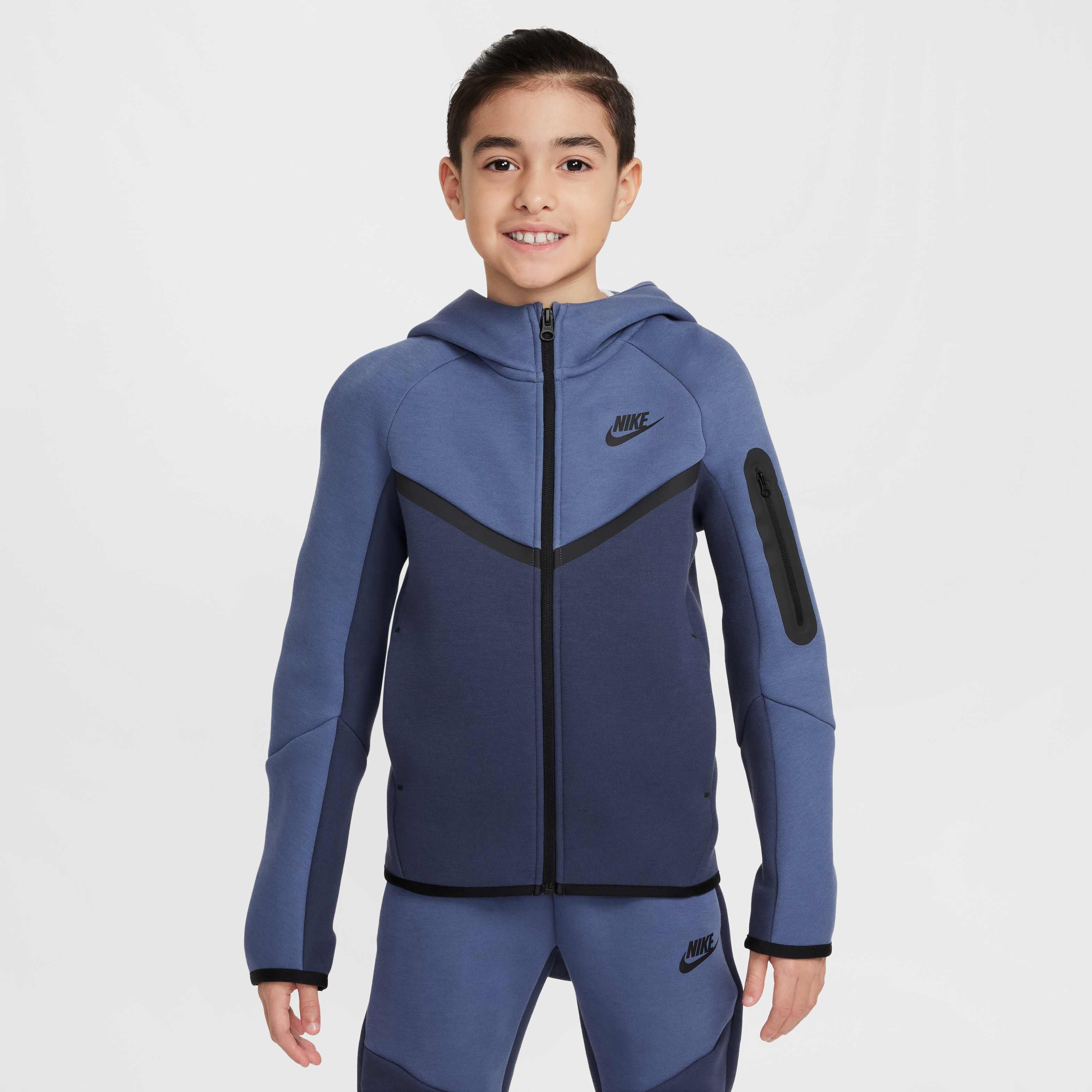 Buy Nike Sportswear Tech Fleece Older Kids' Full-Zip Hoodie - Thunder ...