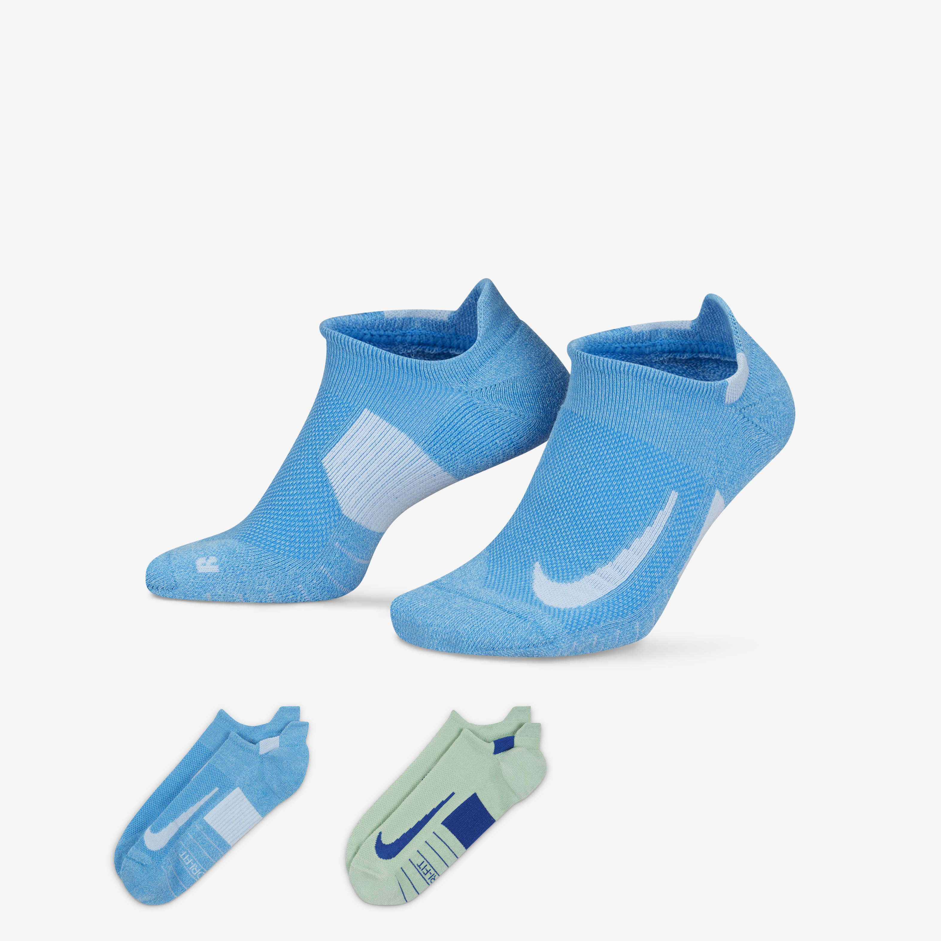 Buy Nike Multiplier Running No-Show Socks (2 Pairs) - Multi-Colour ...