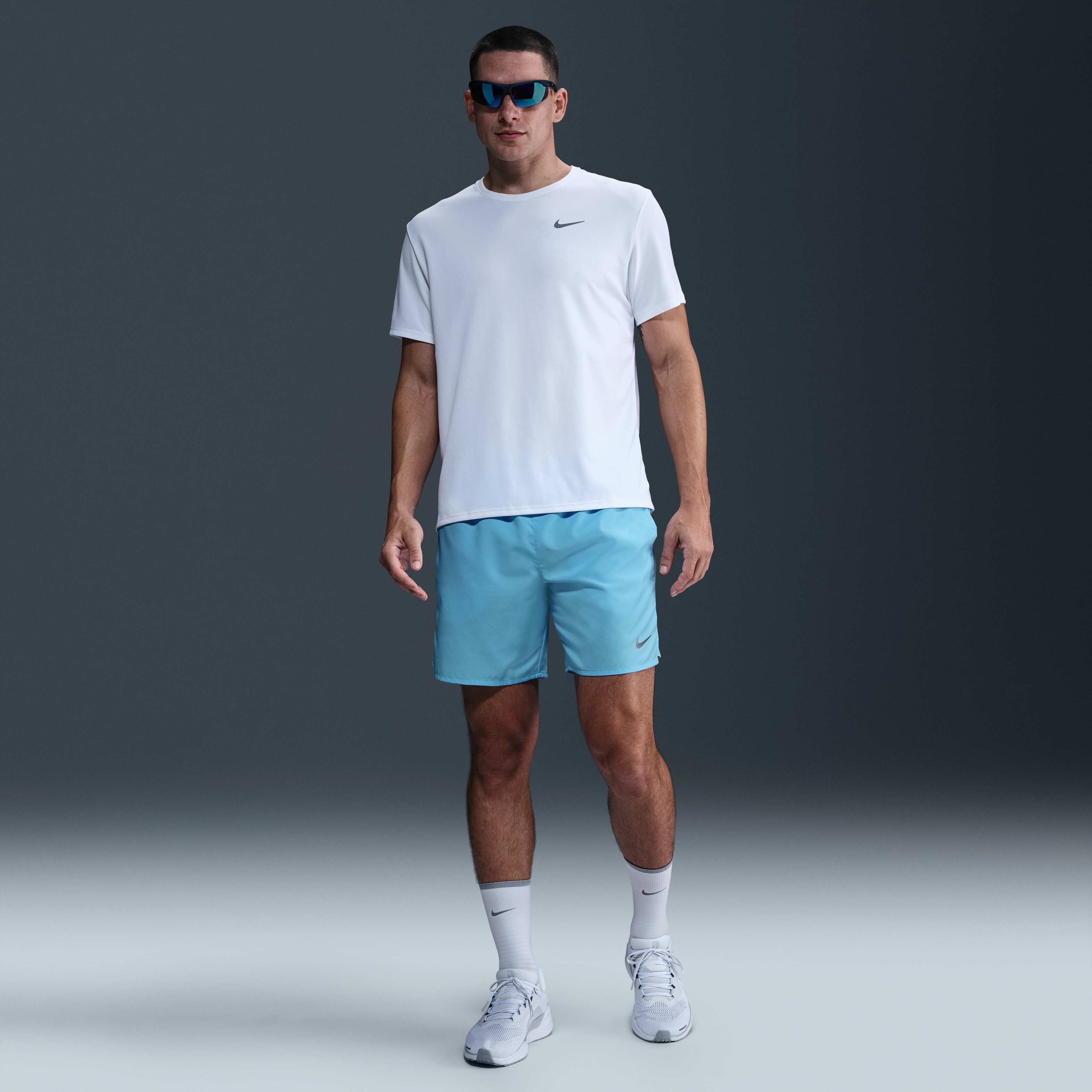 Buy Nike Challenger Men's Dri-FIT 18cm (approx.) Brief-Lined Running Shorts - Aquarius Blue ...