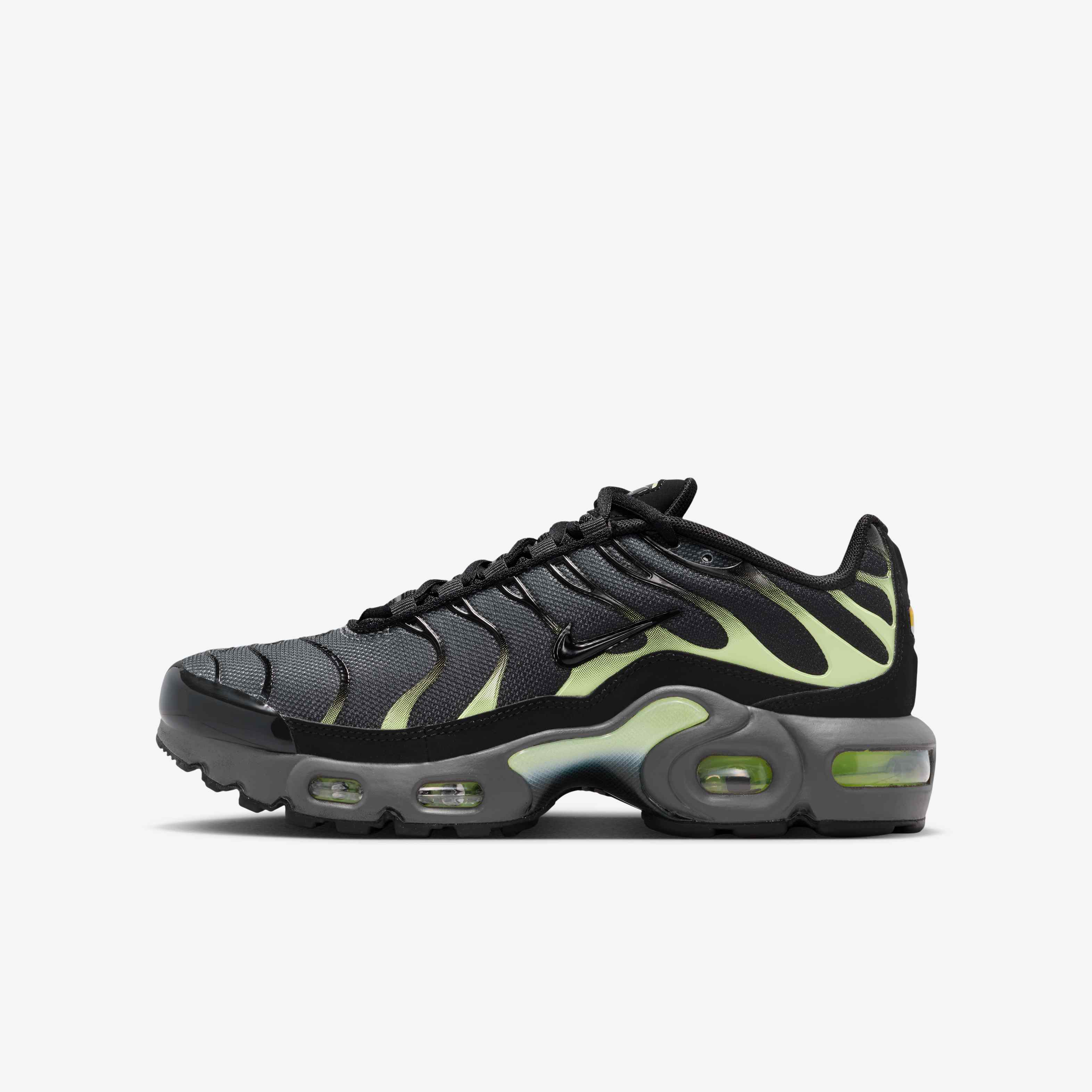 Buy Nike Air Max Plus Older Kids' Shoes - Iron Grey/Light Liquid Lime ...