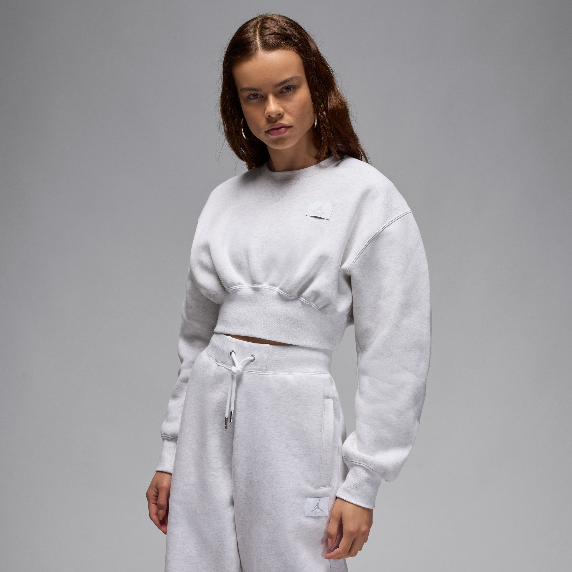 Buy Jordan Flight Fleece Women's Cropped Sweatshirt - Birch Heather ...
