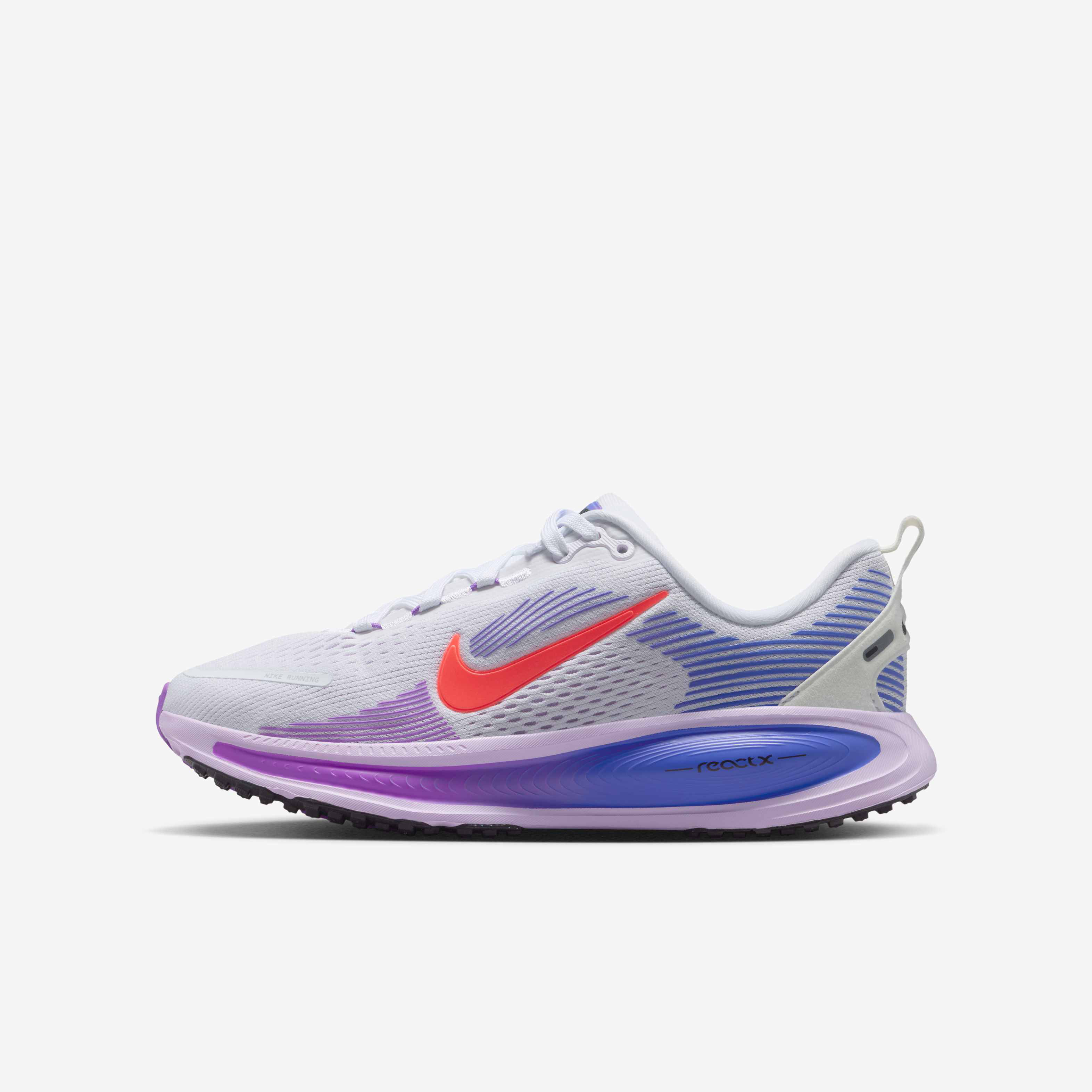 Buy Nike Vomero 18 Older Kids' Road Running Shoes - White/Violet Mist ...