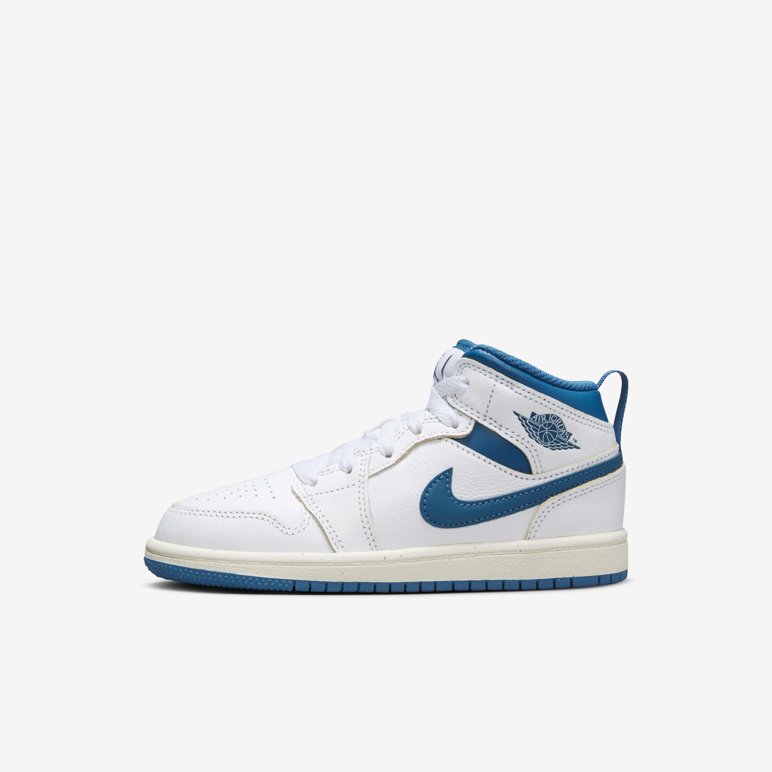 Buy Jordan 1 Mid SE Younger Kids' Shoes - White/Sail/Industrial Blue ...