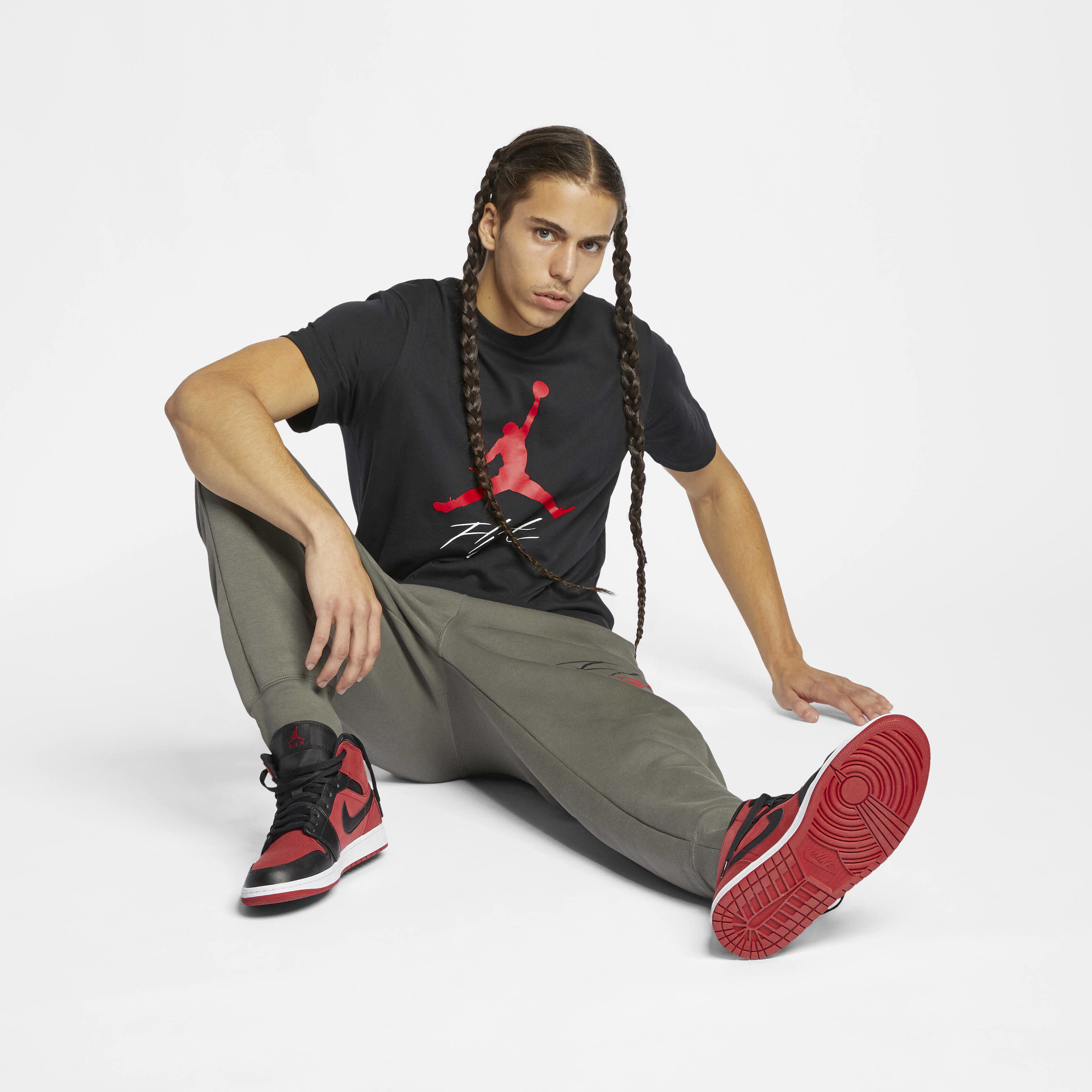Buy Jordan Jumpman Flight Men's T-Shirt - Black/Gym Red | Nike Saudi ...