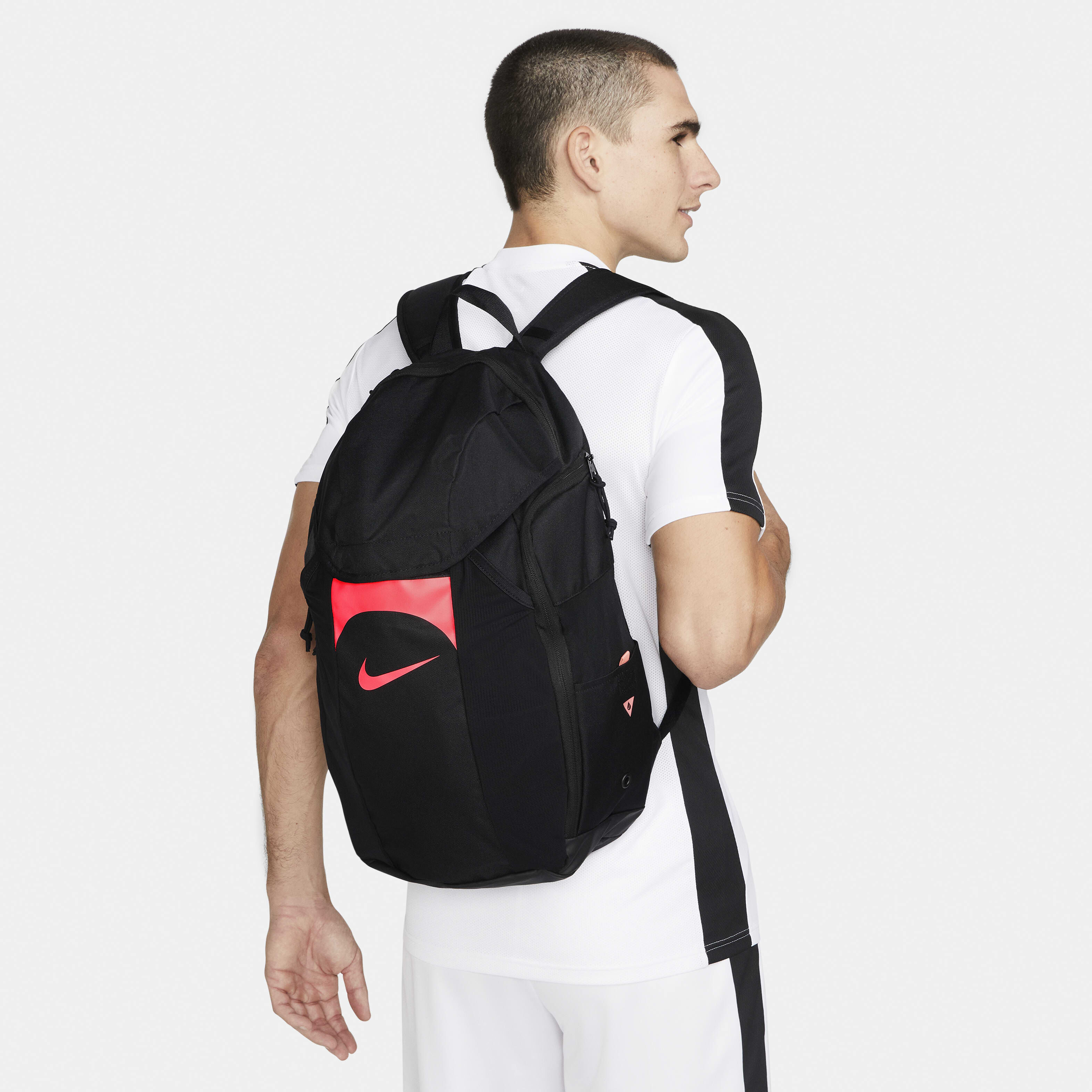 Buy Nike Academy Team Backpack (30L) - Black/Black/Hot Punch | Nike ...
