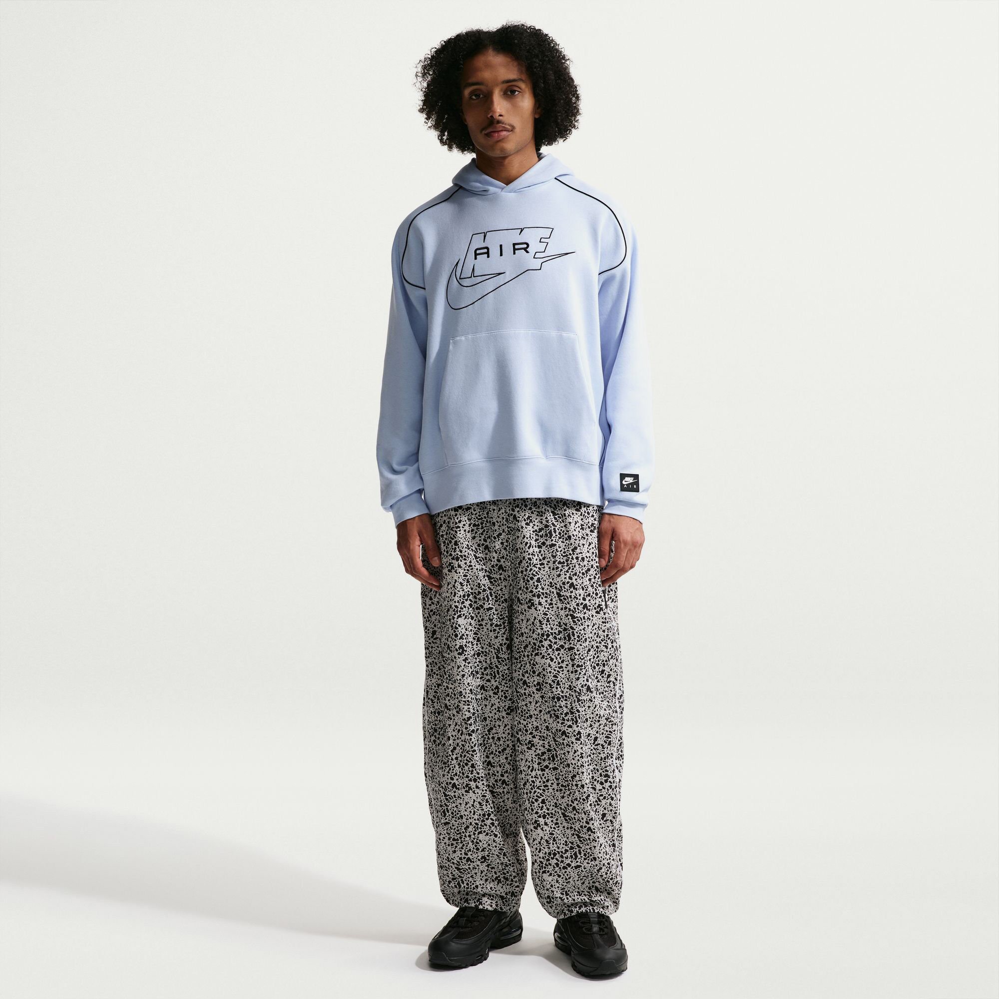 Buy Nike Air Men's Fleece Pullover Hoodie - Hydrogen Blue/Black @ Nike ...