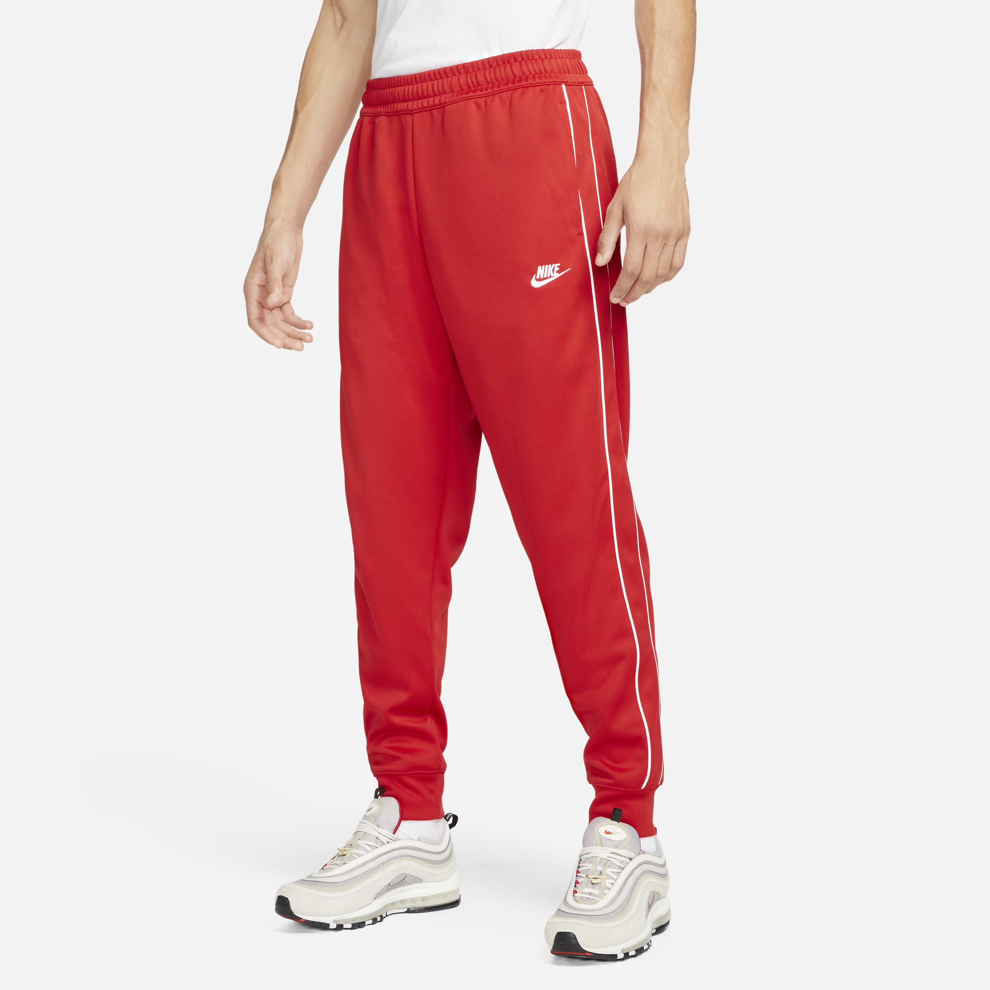 Buy Nike Club Men's Polyknit Trousers - University Red/White @ Nike Saudi