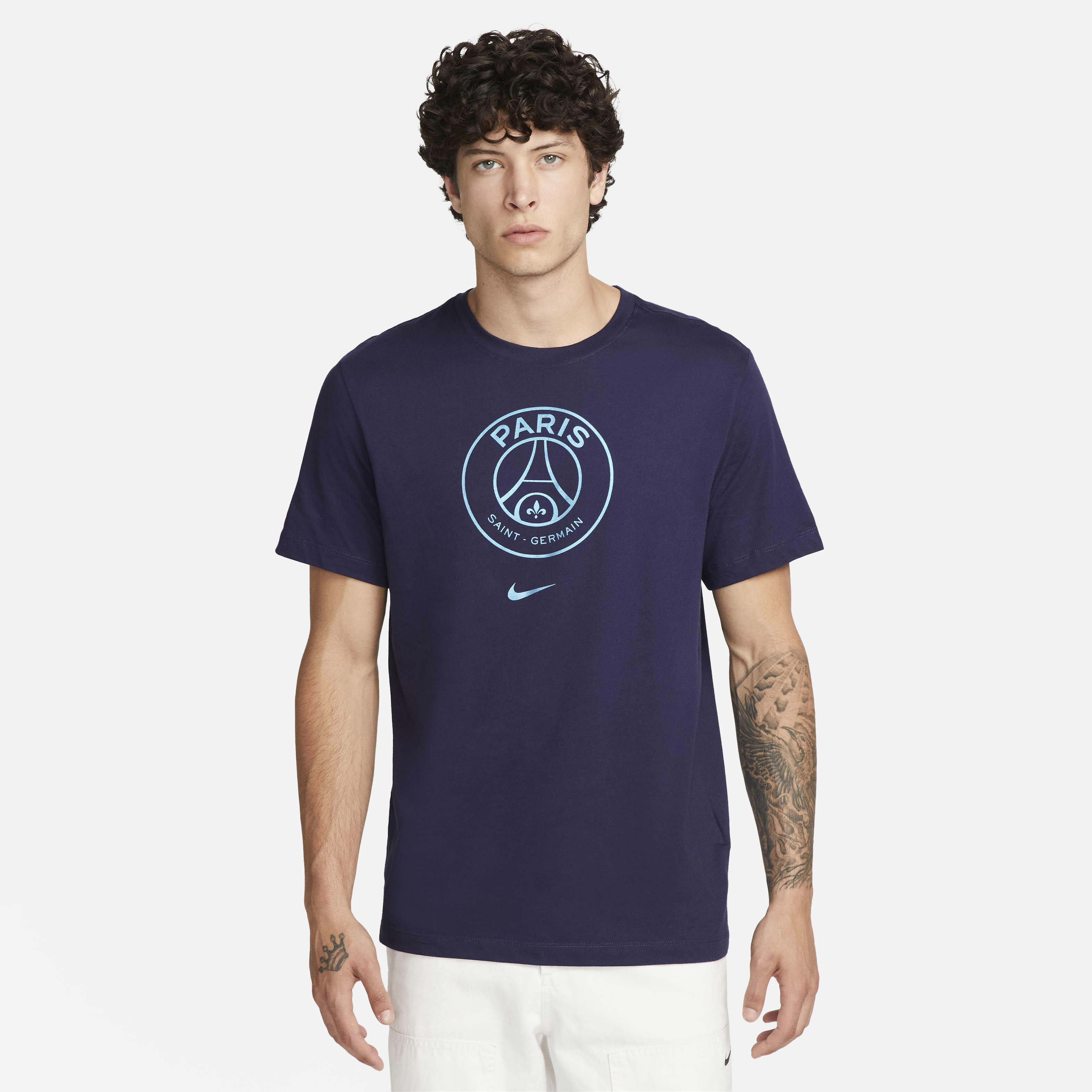 Buy Paris Saint-Germain Crest Men's Football T-Shirt - Blackened Blue | Nike Saudi Official