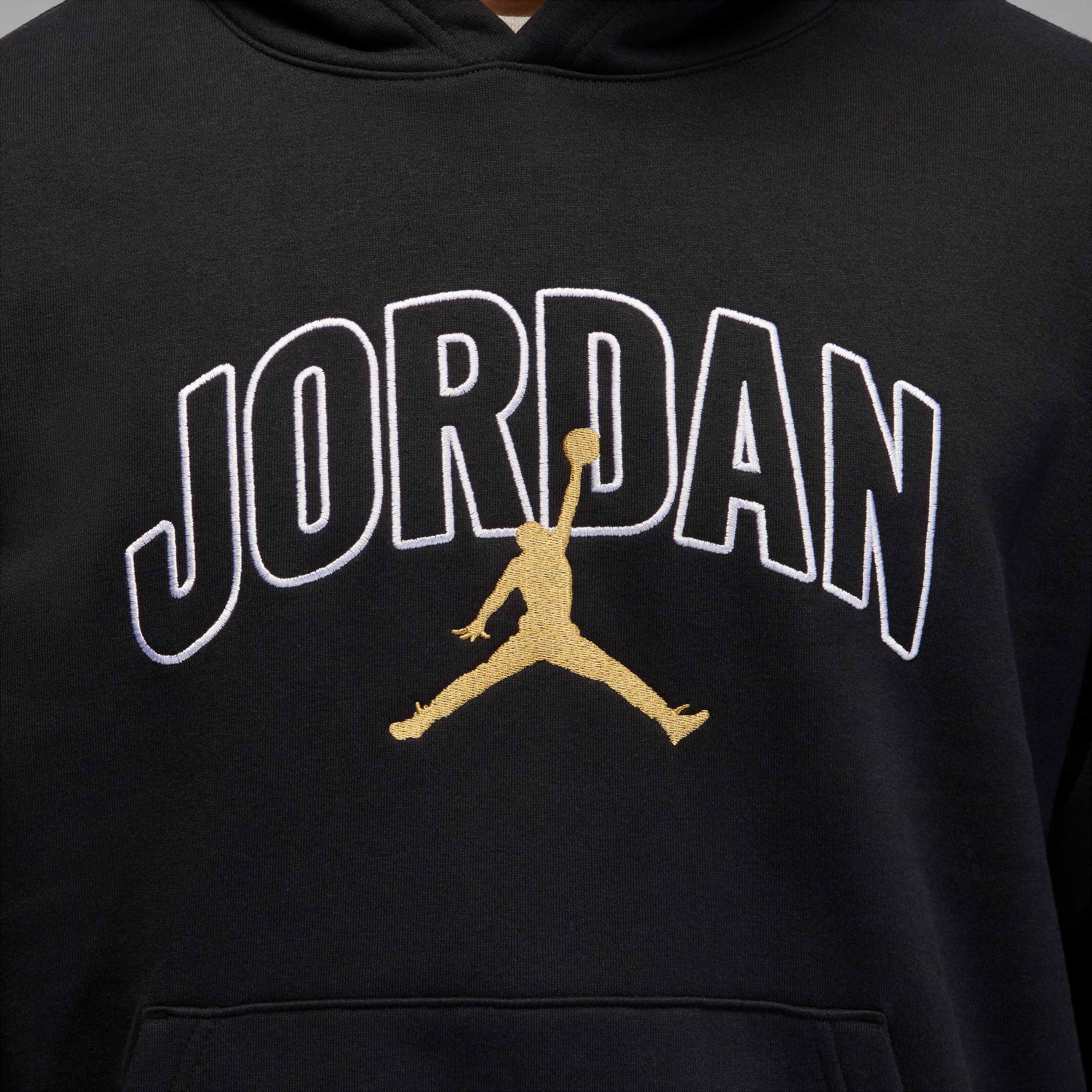 Buy Jordan Brooklyn Fleece Men's Oversized Pullover Hoodie - Black/Gold ...