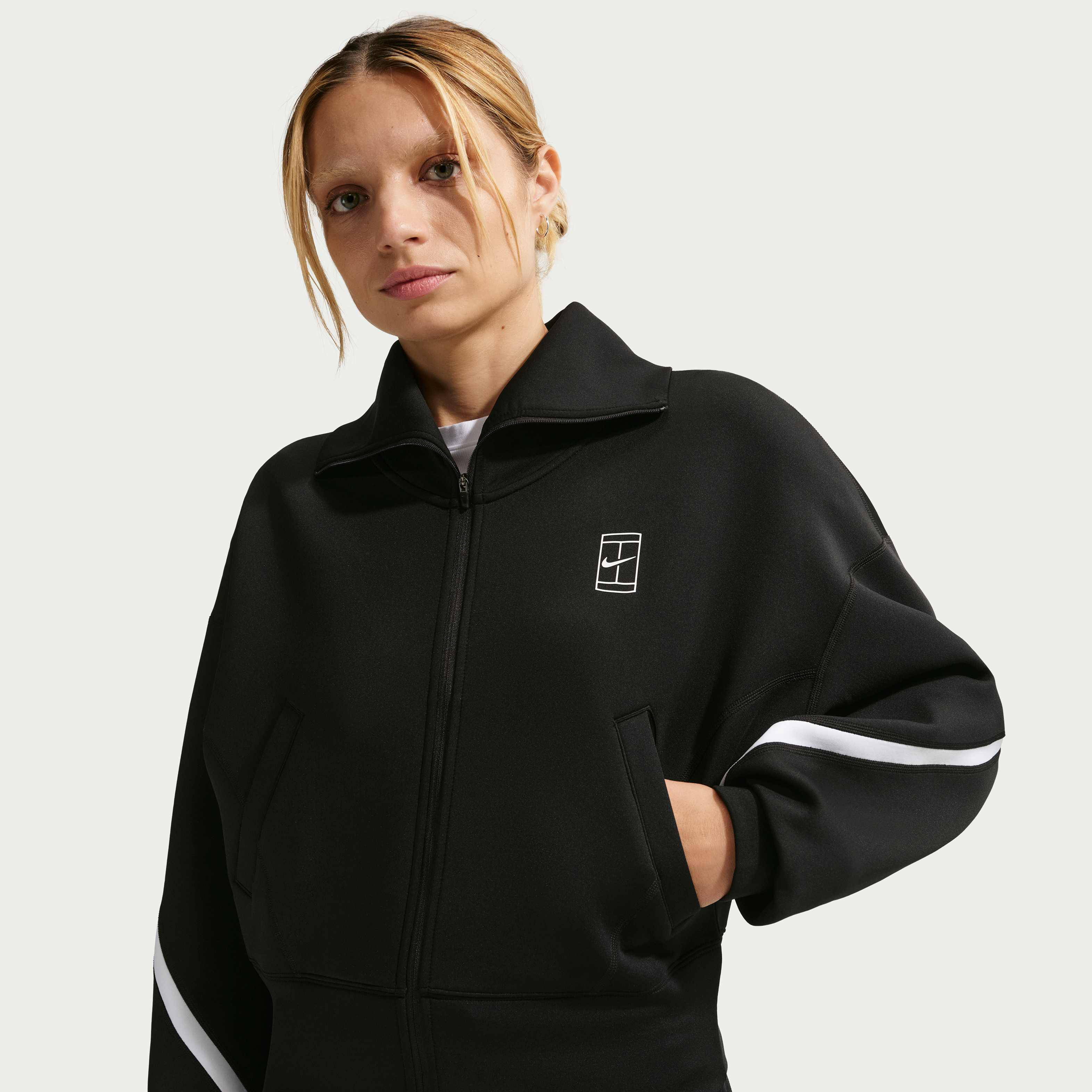 Buy Nike Advantage Women's Dri-FIT Full-Zip Tennis Jacket - Black/White ...