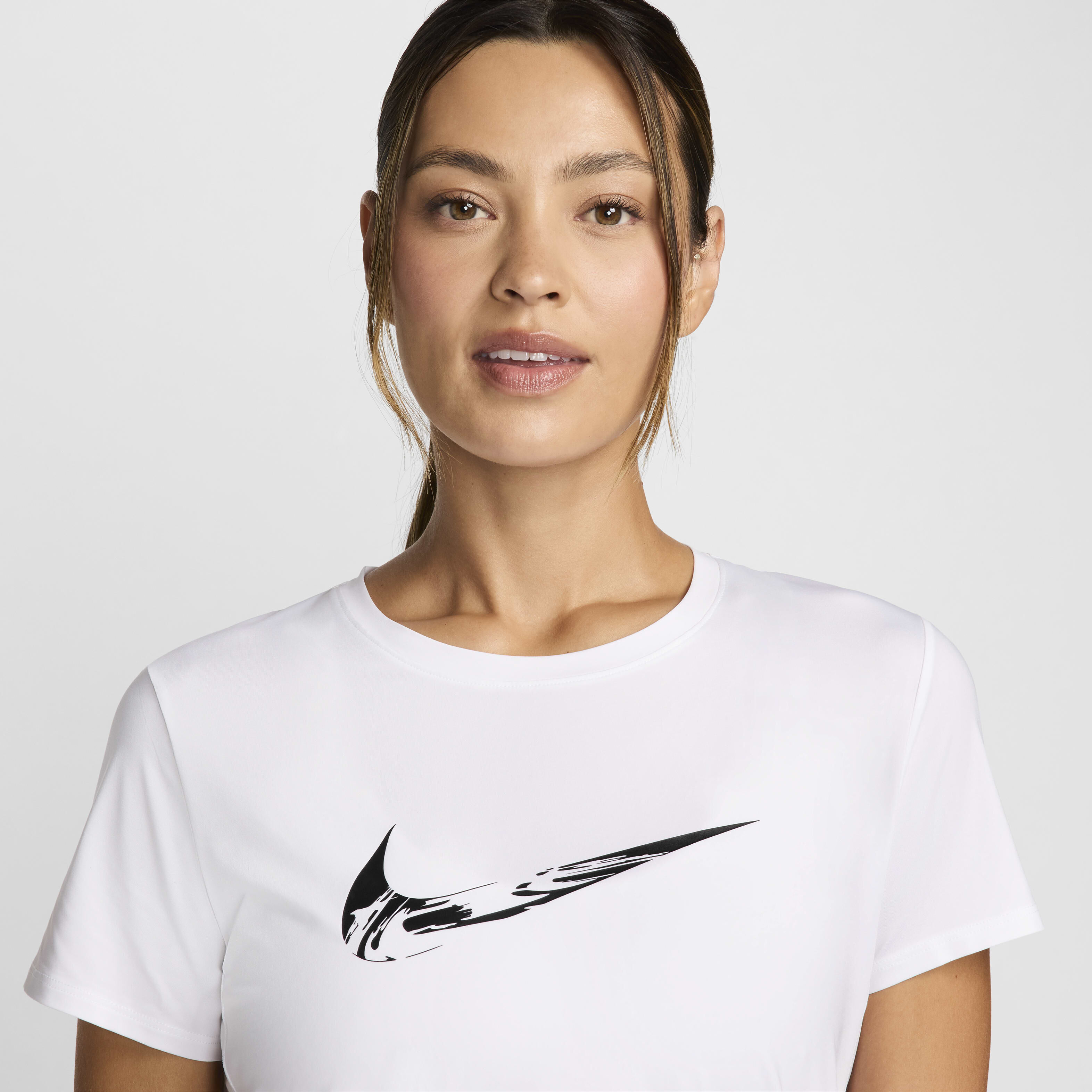 Buy Nike One Women's Dri-FIT Short-Sleeve Graphic Running Top - White ...