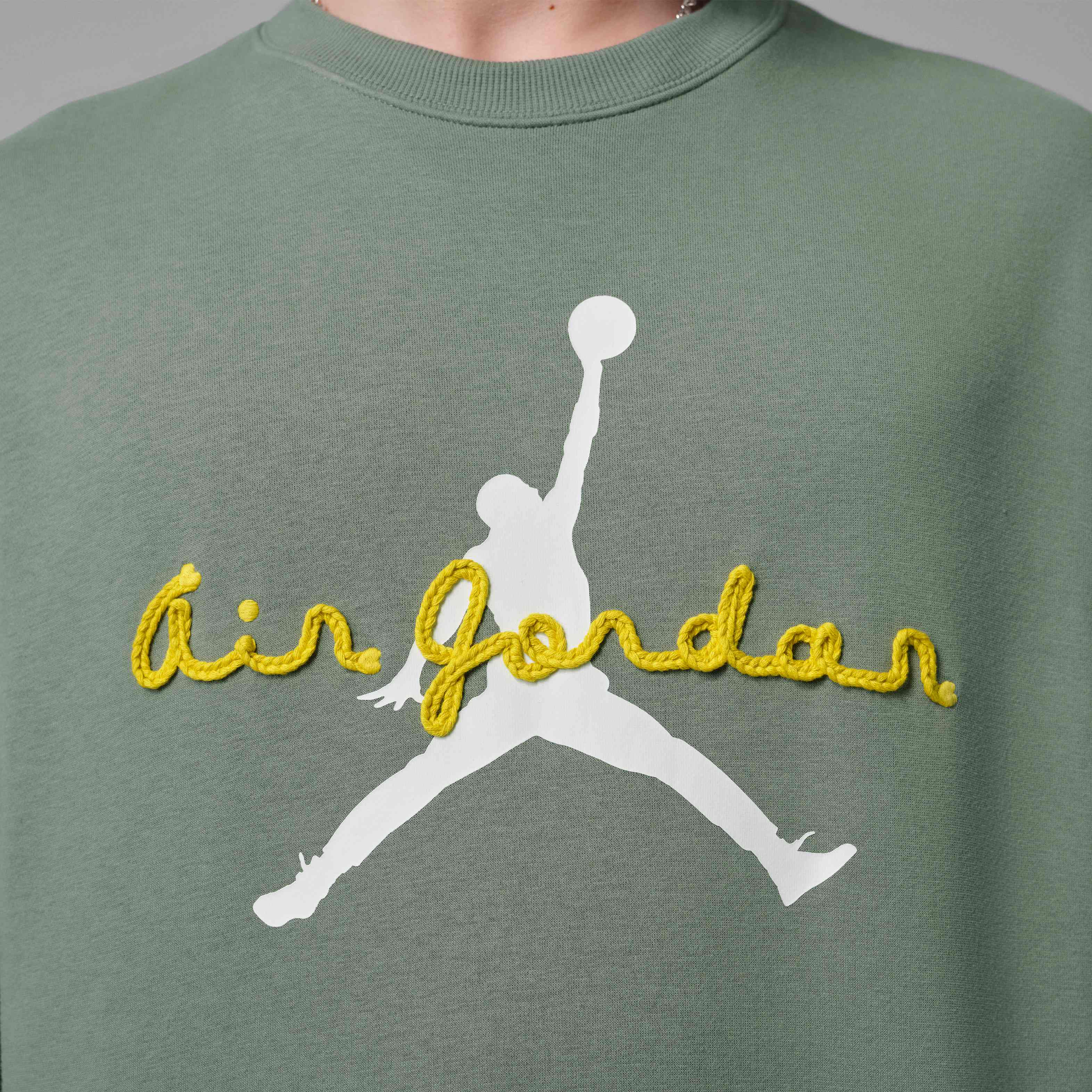 Buy Jordan Brooklyn Men's Fleece Crew-Neck Sweatshirt - Vintage Lichen ...