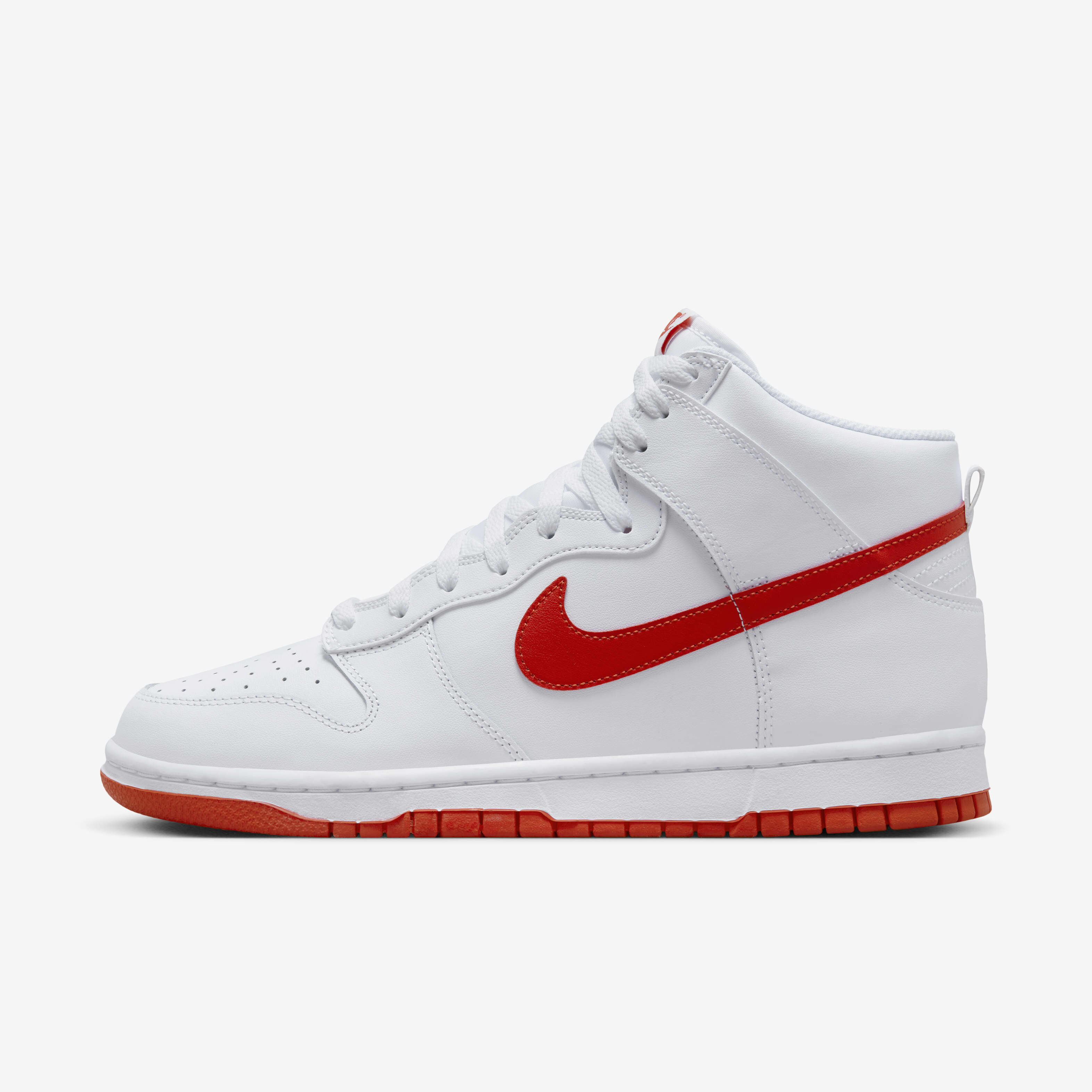 Buy Nike Dunk Hi Retro Men's Shoes - White/White/Picante Red/Picante ...