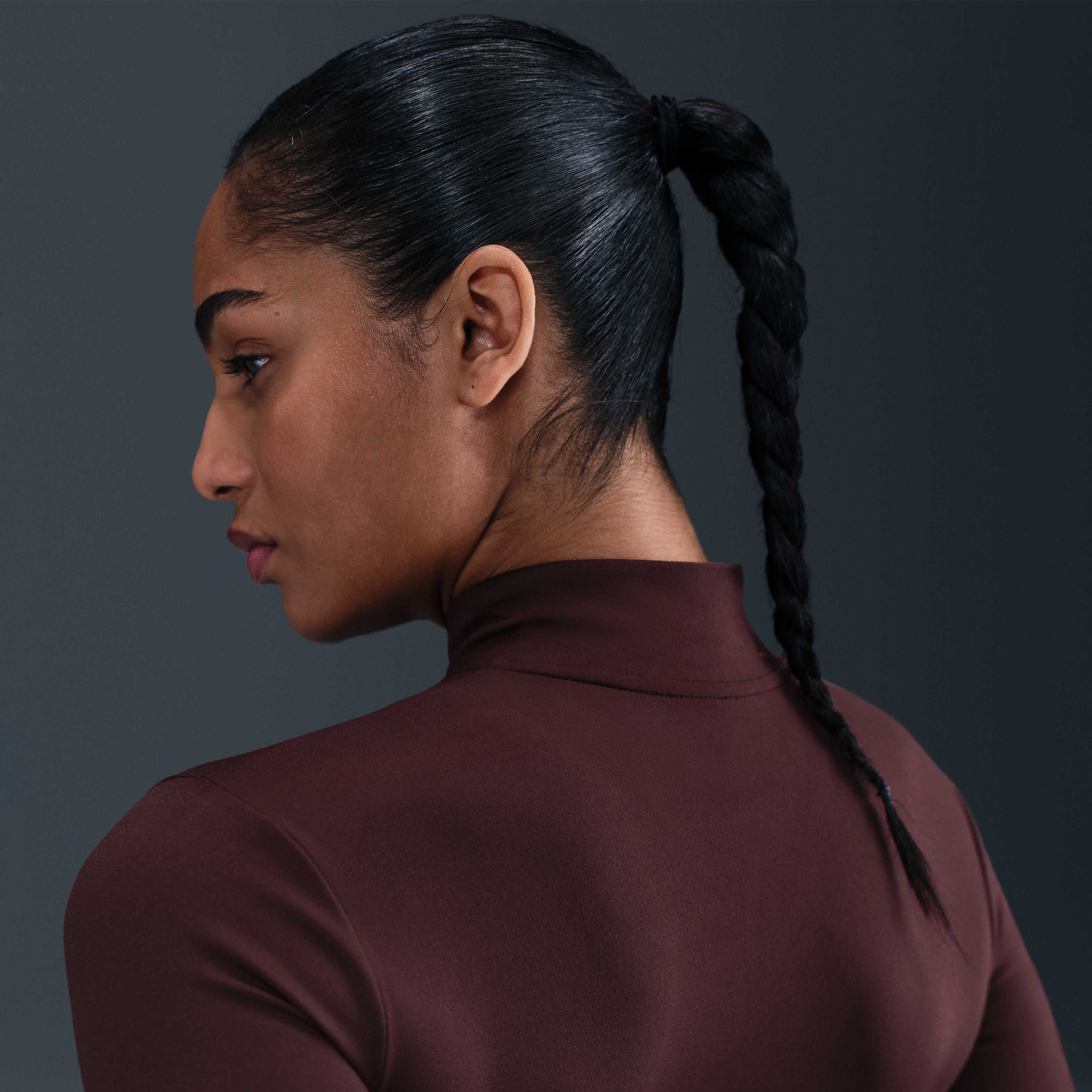 Buy Nike One Fitted Women's Dri-FIT Full-Zip Jacket - Burgundy Crush ...